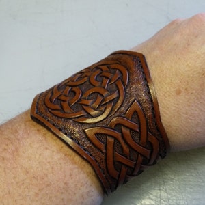 Celtic Tooled Leather Cuff - Etsy
