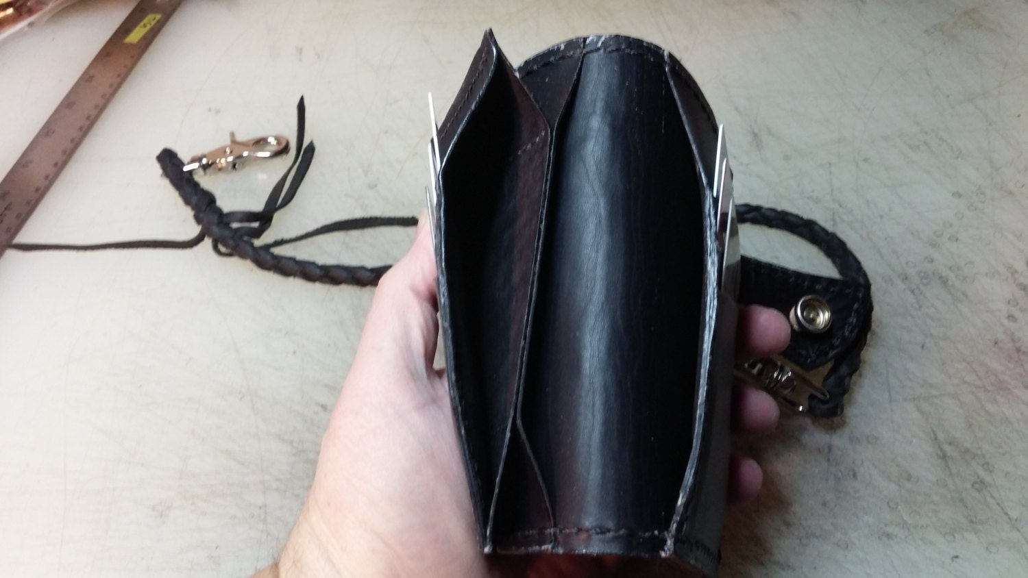 Leather Small Long Wallet Dragon | Etsy