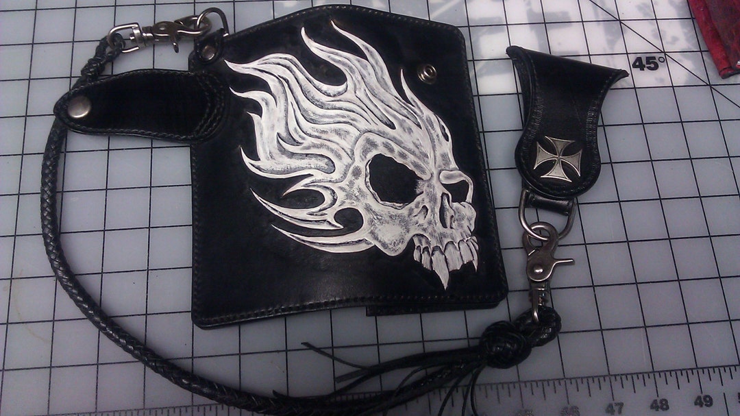 Tooled Skull Wallet - Etsy