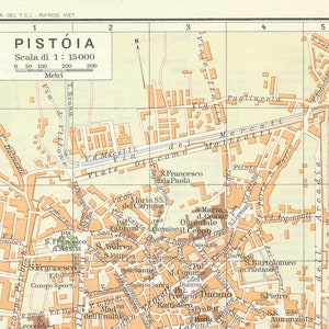 1959 Pistoia Tuscany Italy Vintage Map - Etsy