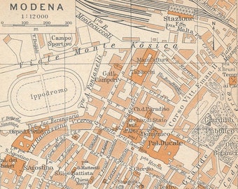 1956 Modena Italy Vintage Map - Etsy