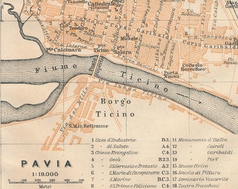 Antique Pavia Map - Etsy