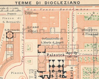 Diocletian Baths Map - Etsy