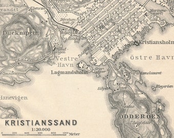 Map of Kristiansand | Etsy