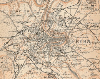 Old Map of Bern - Etsy
