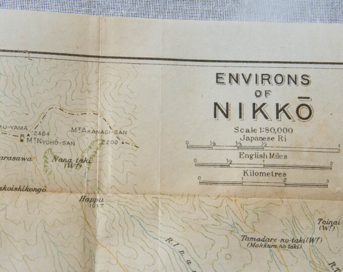 1933 Nikko Japan Antique Map - Etsy