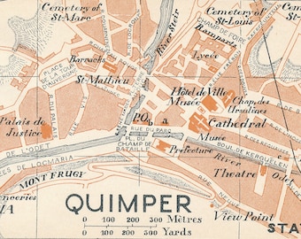 Antique Quimper Map - Etsy