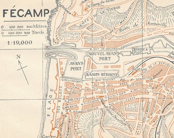 Antique Fecamp Map - Etsy