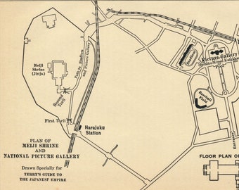 Map of Meiji Shrine - Etsy