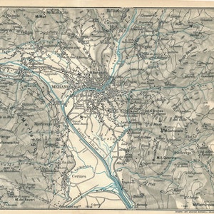 1927 Merano Italy Antique Map - Etsy