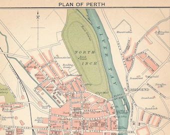 Perth Scotland Map | Etsy