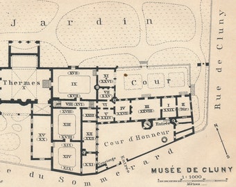 Map of Cluny Museum - Etsy