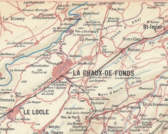 Chaux De Fonds Map - Etsy