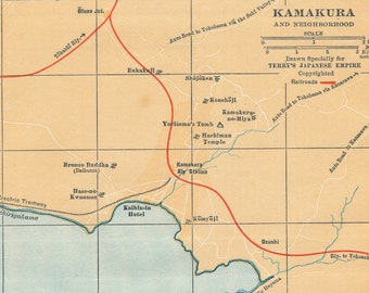 Kamakura Japan Map - Etsy