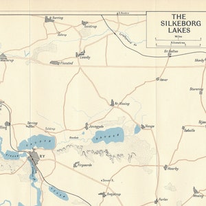 1955 Silkeborg Lakes Denmark Vintage Map - Etsy