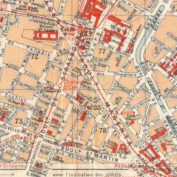 Paris Street Map - Etsy