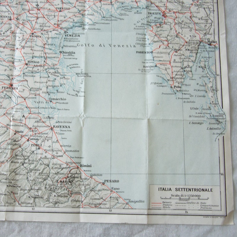 Map of Northern Italy - Etsy