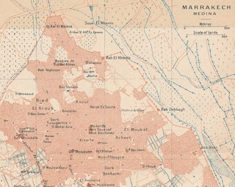 Marrakesh Old Map | Etsy