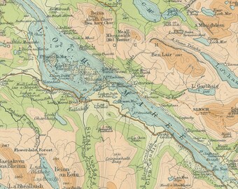 Loch Maree Map Art - Etsy Ireland