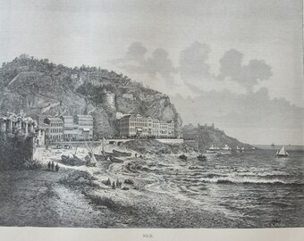 1885 Rare Antique Map of the Irrigation Works of Nice France - Etsy