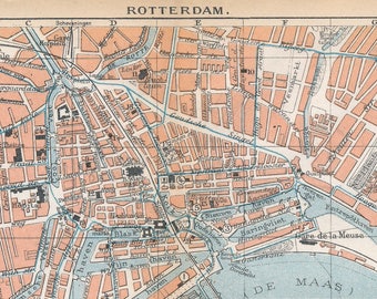 Old Map of Rotterdam Netherlands Europe 1629 Art Print Vintage Poster ...