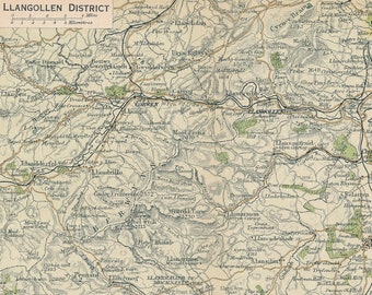 Llangollen Wales Map - Etsy