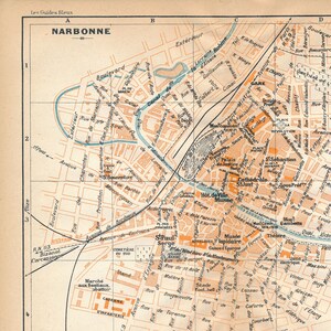 1926 Narbonne France Antique Map - Etsy