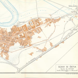 1965 Ostia Rome Italy Vintage Map - Etsy