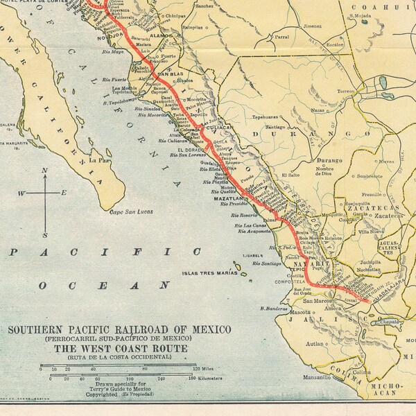 Mexico Railroad Map - Etsy