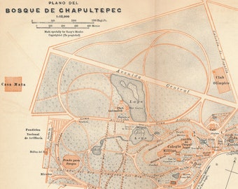 Chapultepec Map Map Of Mexico City, 1979 | This Central Area Of Mexico
