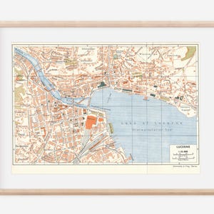 1948 Lucerne Switzerland Vintage Map - Etsy