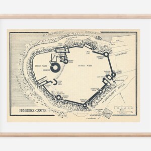 1948 Pembroke Castle, Wales, United Kingdom Vintage Map - Etsy