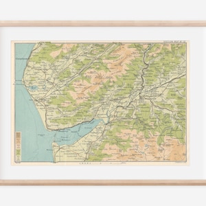 1904 Towyn Wales & Environs United Kingdom Antique Map - Etsy