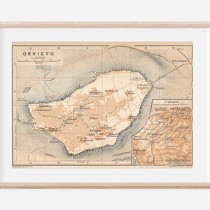 1909 Orvieto Italy Antique Map - Etsy