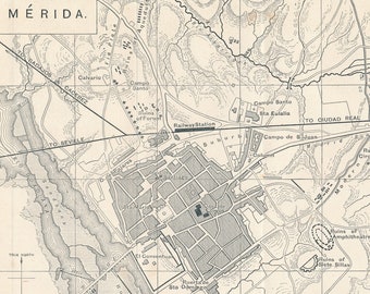 Merida Spain Map - Etsy