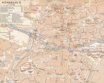 1897 Vintage Nuremberg Map Globes & Maps Home & Living Home Décor etna ...