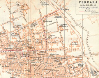 Antique Ferrara Map - Etsy