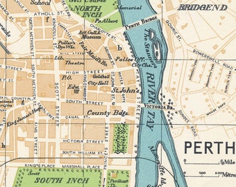 Perth Scotland Map | Etsy