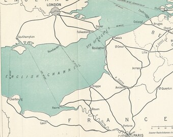 English Channel Map - Etsy