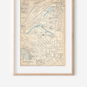 1910 Grunewald Berlin Germany Antique Map - Etsy