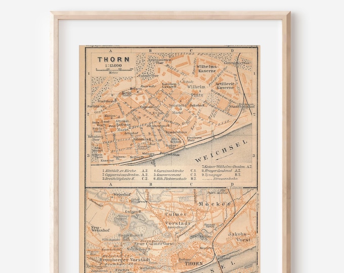 Toruń Map, Toruń Plan, Toruń City Map, Torun Print, Poland Map, Map of ...