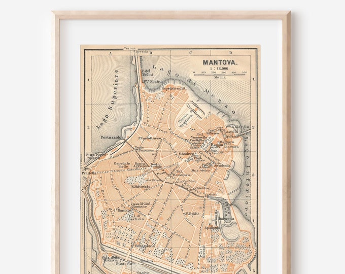 1906 Mantua (mantova) Italy Antique Map - Etsy