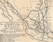 1935 Mexico Antique Road Map - Etsy