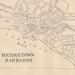 1912 Bridgetown Barbados Antique Map - Etsy