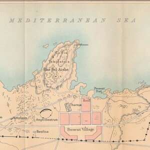 1895 Tipaza Algeria Antique Map - Etsy