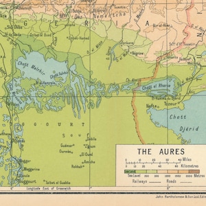 1933 Aures Mountains Algeria Antique Map - Etsy