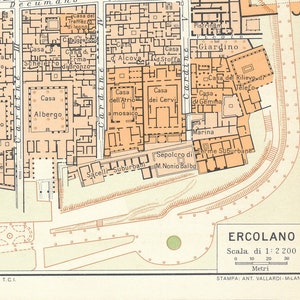 1960 Ercolano Italy Vintage Map - Etsy