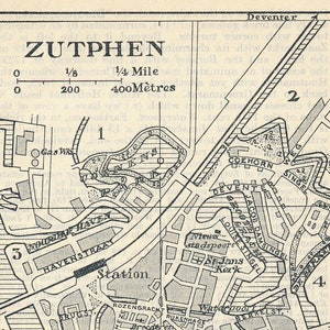 1933 Zutphen Netherlands Antique Map - Etsy