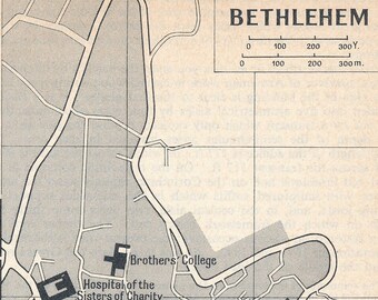 Bethlehem Vintage Map Print - Etsy