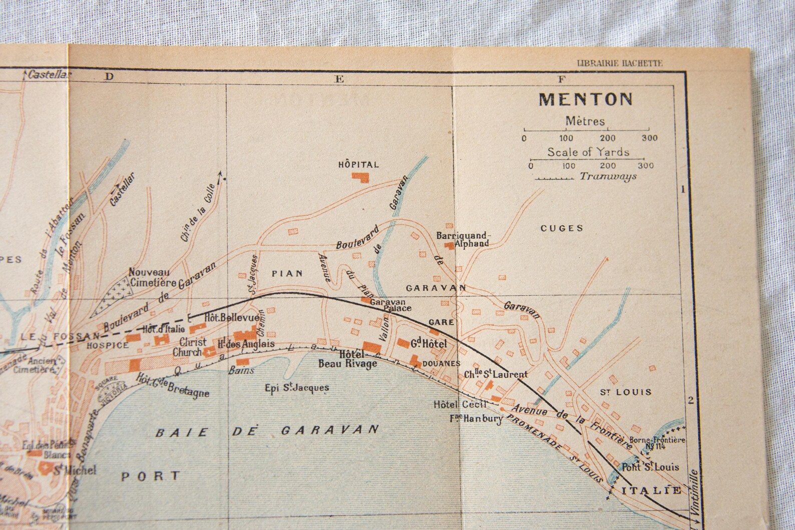 1926 Menton France Antique Map - Etsy